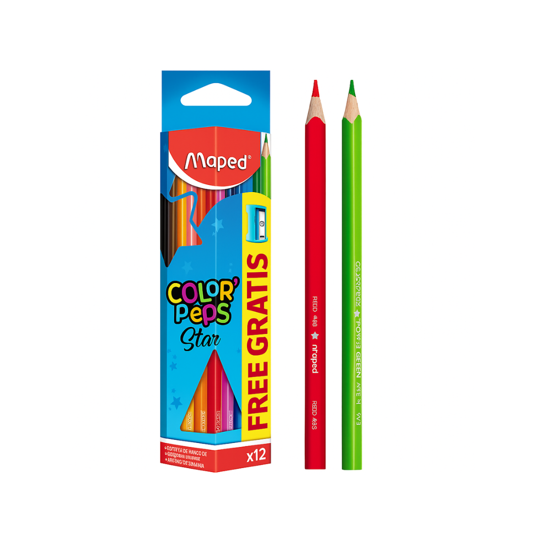 Crayón Madera 12c Largo Triangular Maped – Dismart GT | Libreria y ...