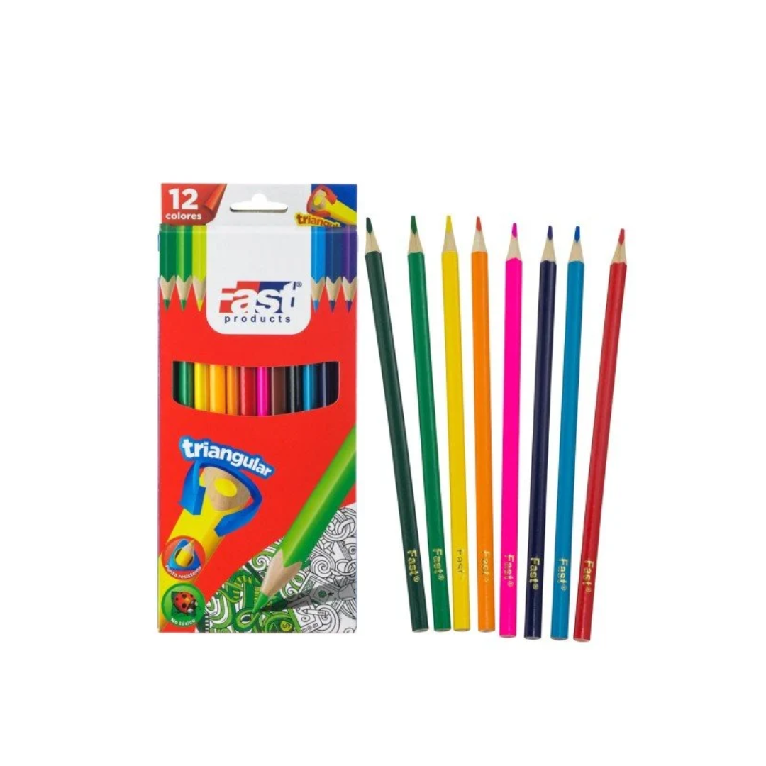 Crayón de madera fast 12col largo safari – Dismart GT | Libreria y ...