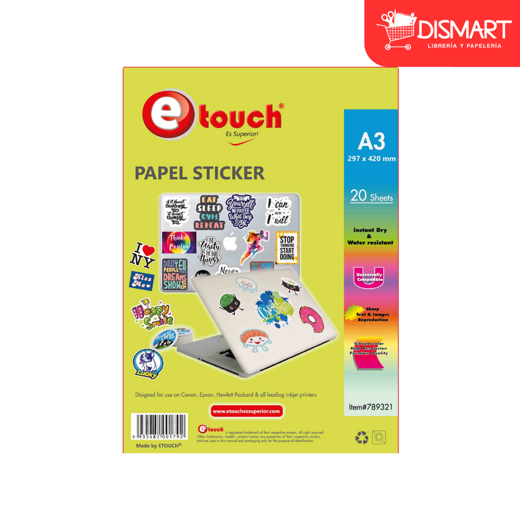 Papel sticker a3 etouch® – Dismart GT | Libreria y Papeleria
