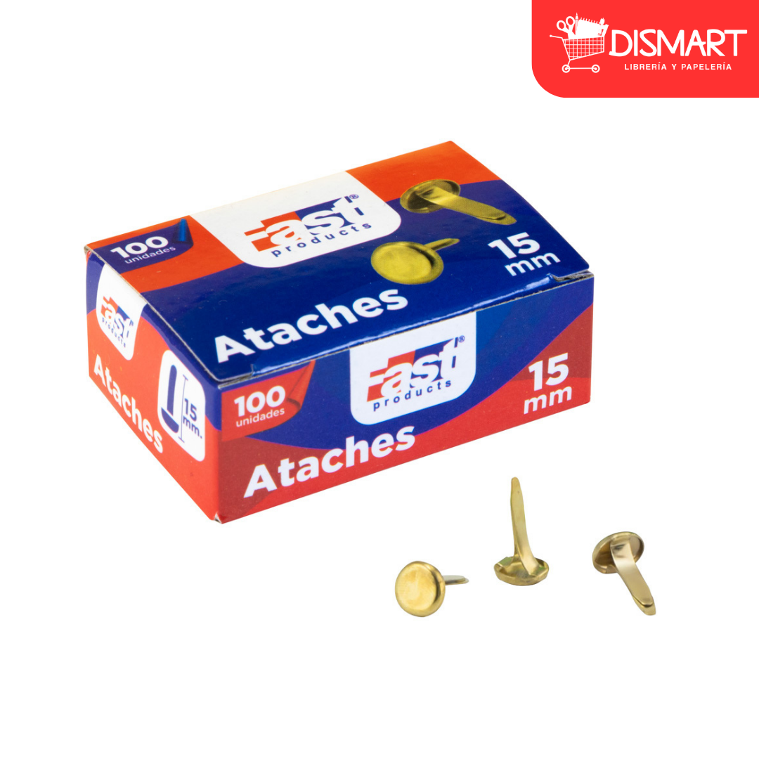 Atache fast 15mm 100U – Dismart GT | Libreria y Papeleria