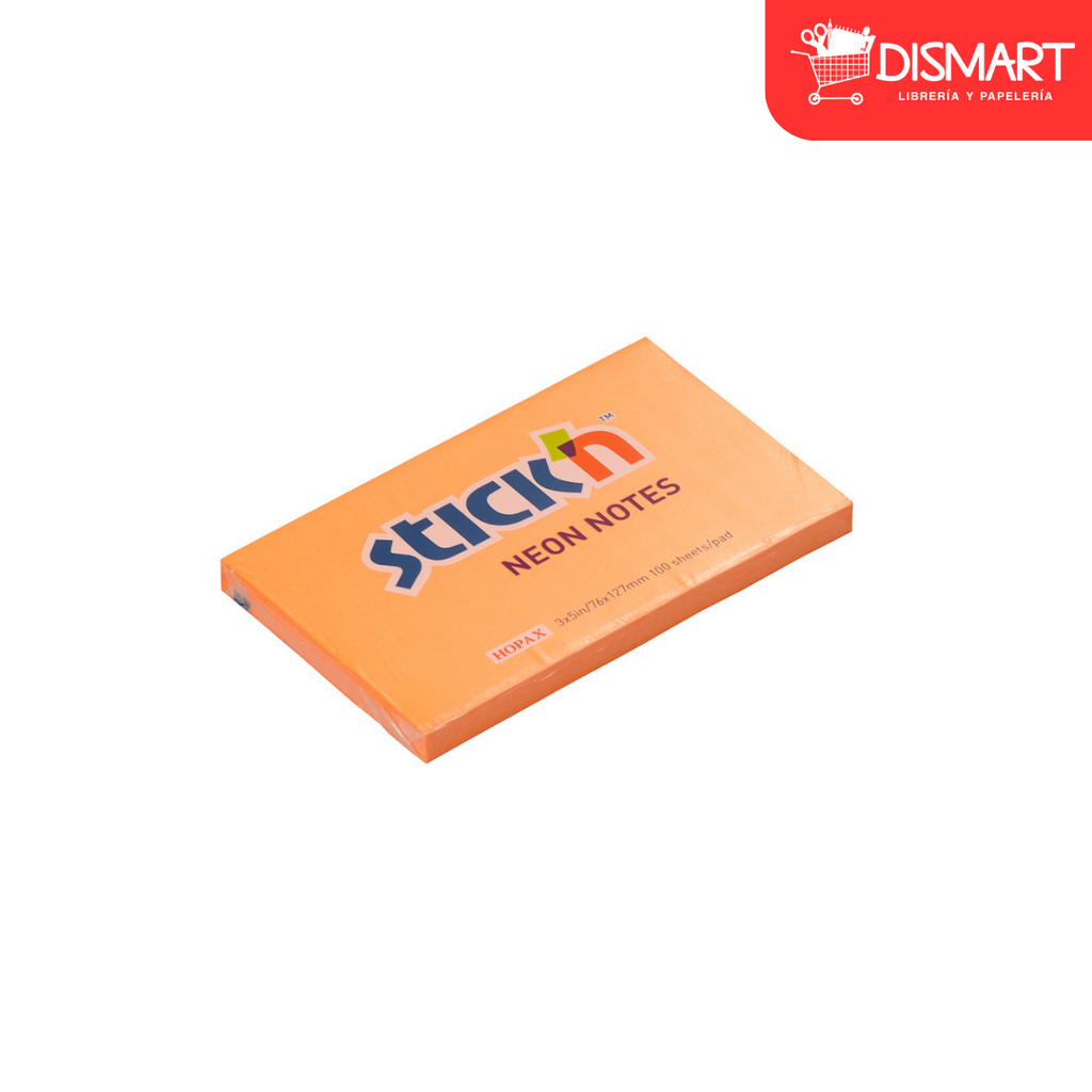 Block stickn 21168 3x5" neon naranja – Dismart GT | Libreria y Papeleria