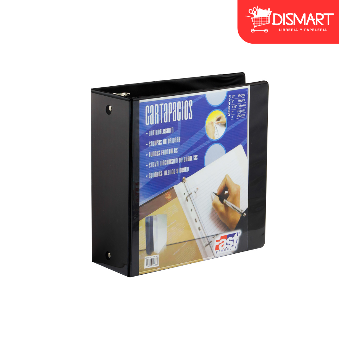Cartapacio fast con funda 4" negro – Dismart GT | Libreria y Papeleria