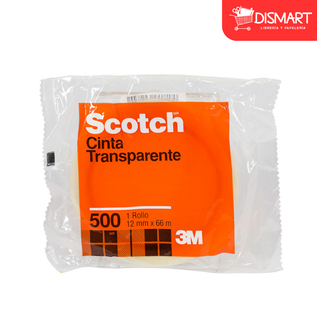 Cinta adhesiva scotch 500 12mmx66m transparente – Dismart GT | Libreria ...