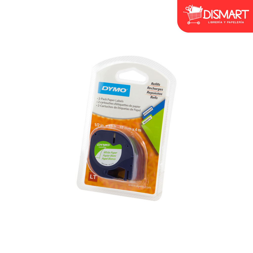 Cinta dymo 10697 letratag px2 rollos de papel – Dismart GT | Libreria y ...