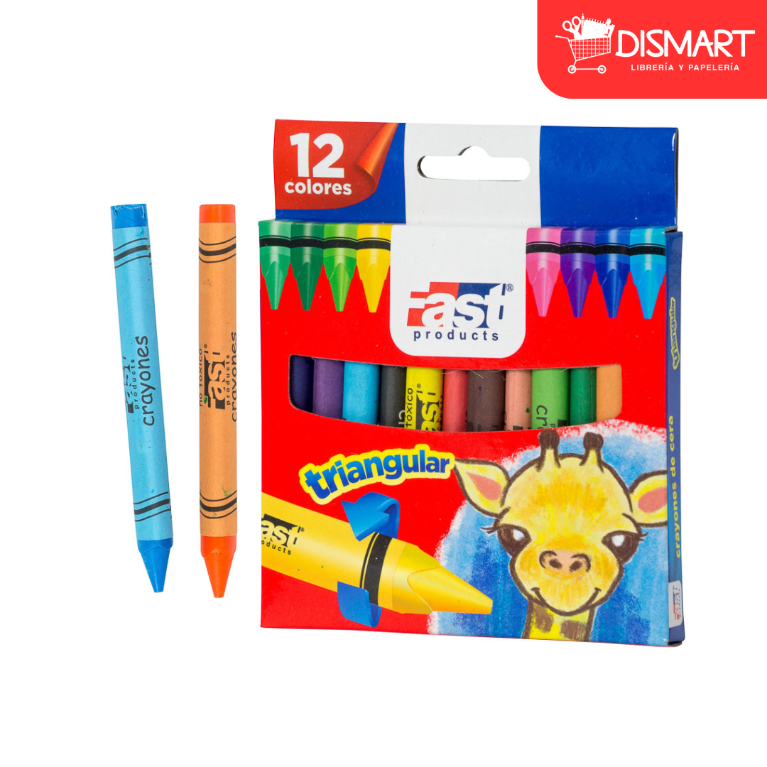 Crayon de cera fast t112 triangular 12 regular – Dismart GT | Libreria ...